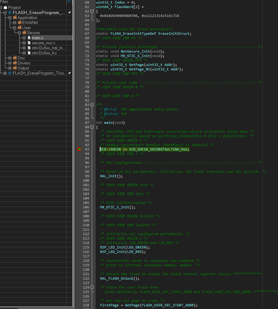 Solved Need Help On Writing Into Secure Flash In Stm32u57 Stmicroelectronics Community