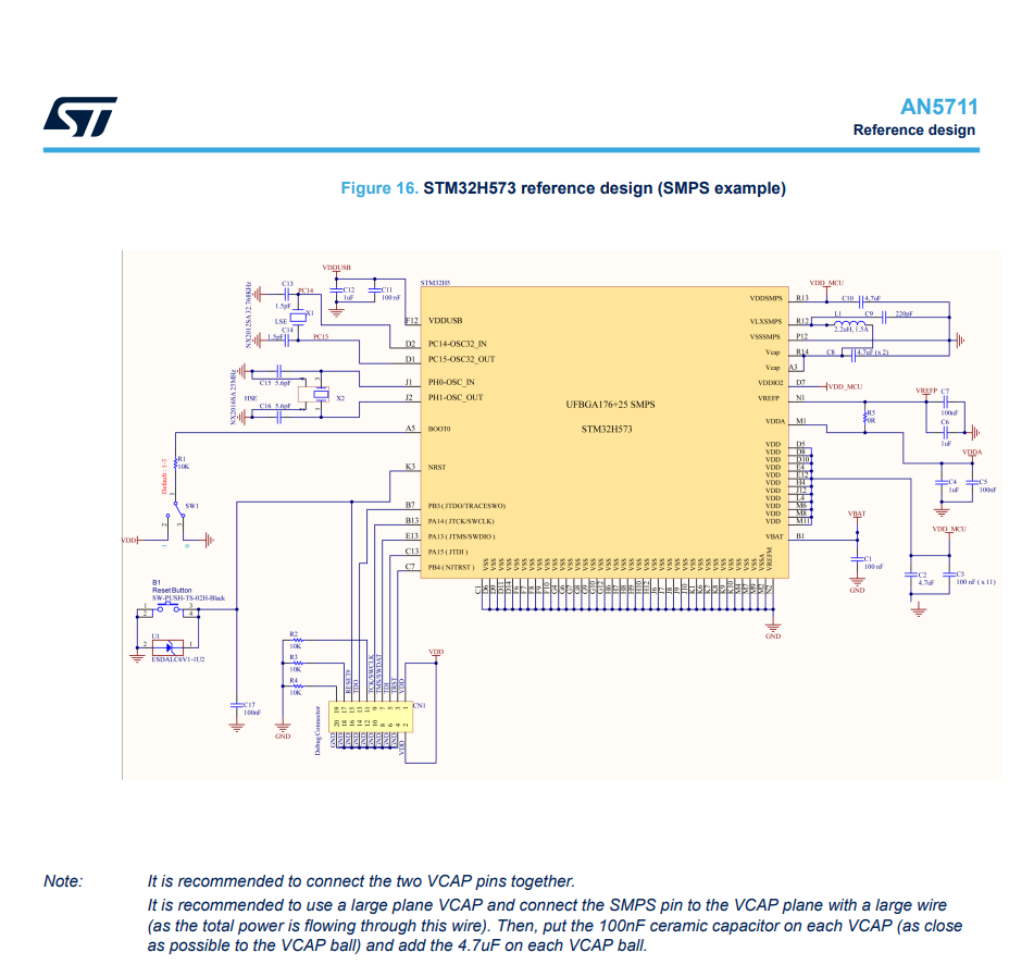 Stm32h573vit3q Vcap Pins Have No Voltage Stmicroelectronics Community