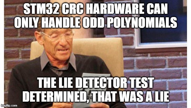 Problem W Setting Polynomial For Crc Stmicroelectronics Community