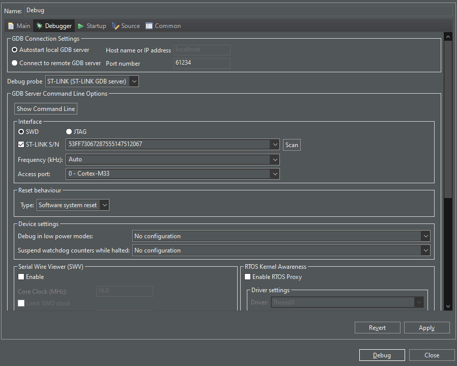 Error When Running Debugger In Stm32cubeide Stmicroelectronics Community