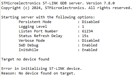 No device found on target (SWD connection) - STMicroelectronics Community