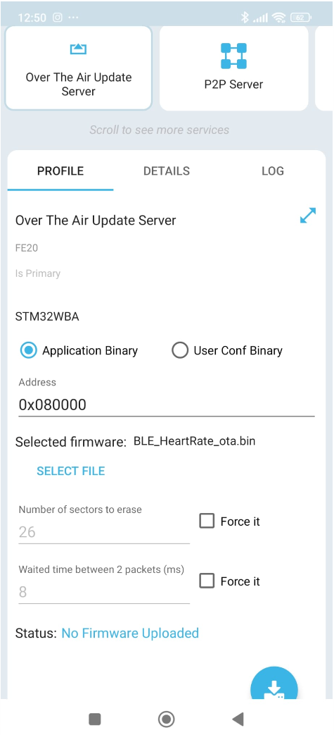 Solved: STM32WBA55CG - Problems with BLE_p2pServer_ota Exa... - STMicroelectronics Community