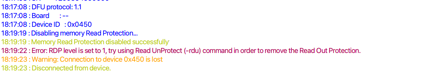 Solved: STM32H7 stuck on read protect - STMicroelectronics Community