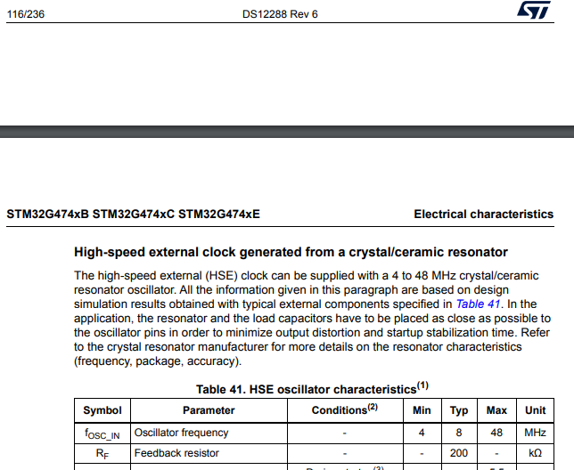 Solved: Minimum external clock requirement for STM32G474CE... - STMicroelectronics Community