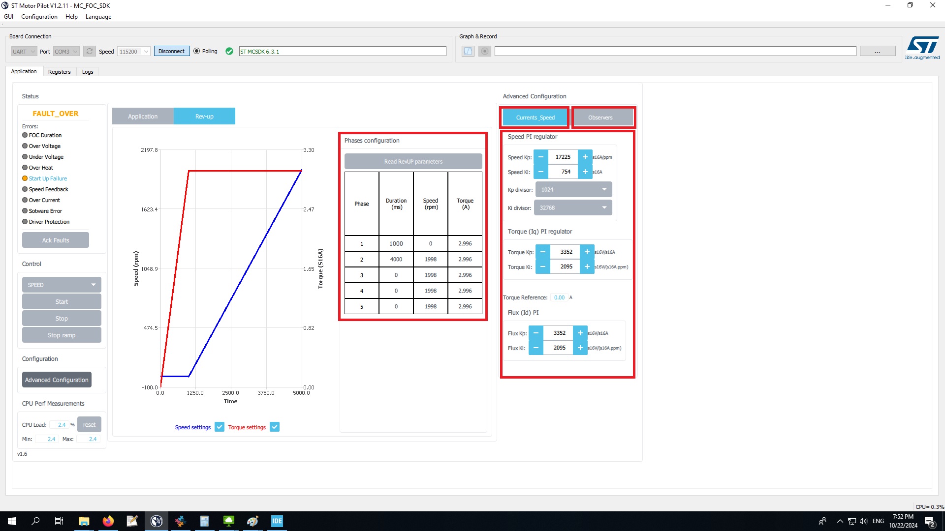 Only profiler could turn the motor - STMicroelectronics Community