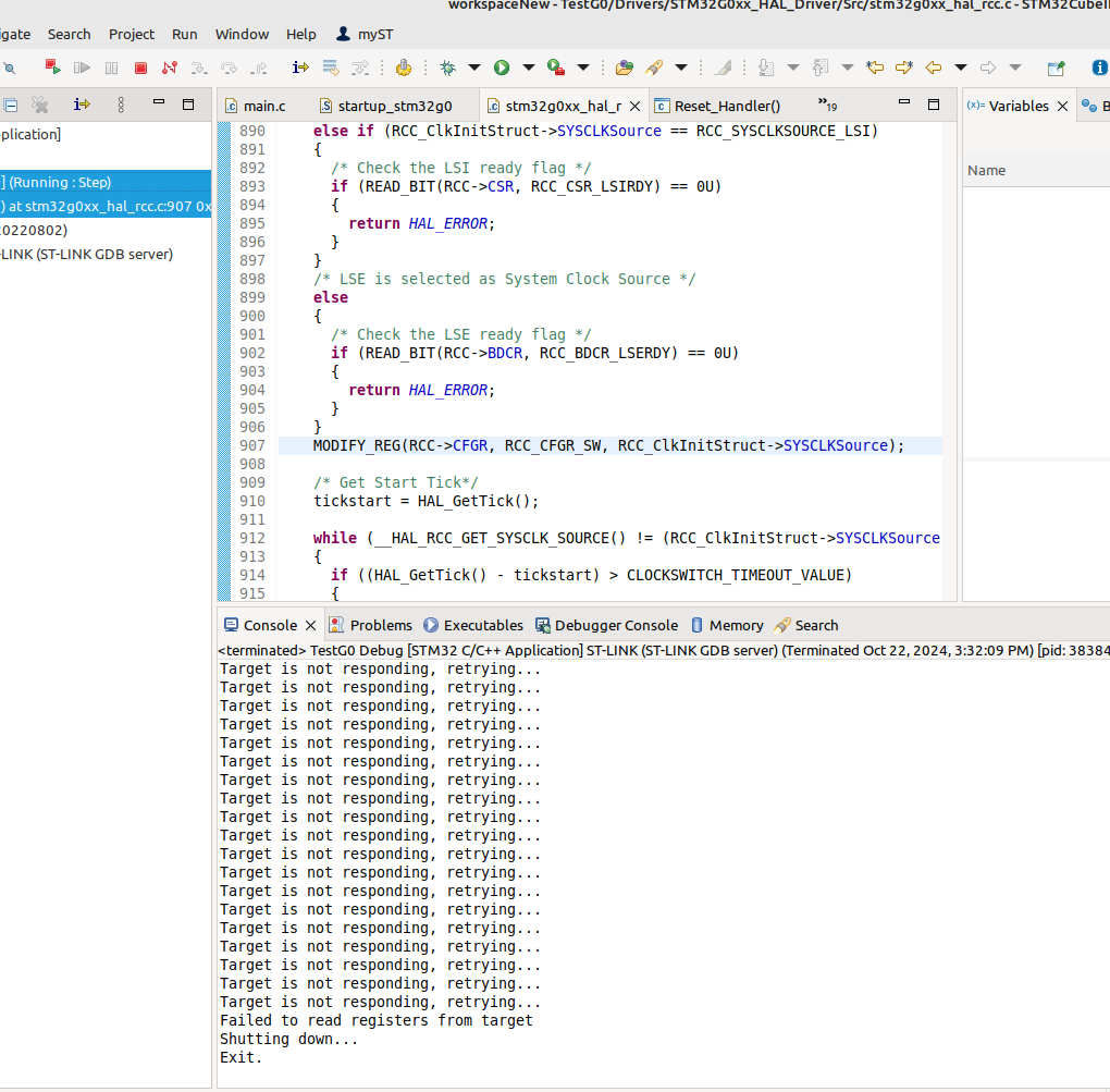 STM32 G0B1KEU6: Using LSI as clock source - STMicroelectronics Community