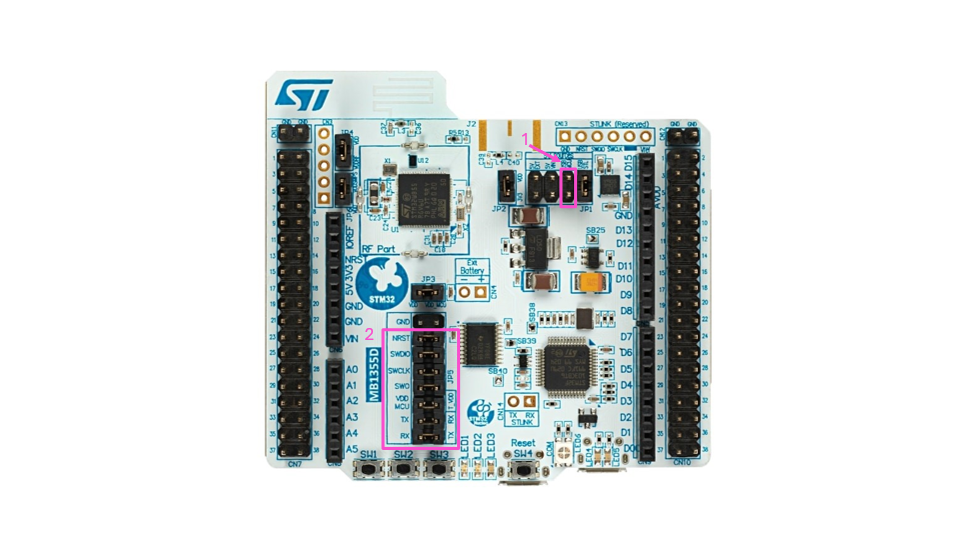 Programming the STM32WB55RG using the ST-LINK/V2-1 ...