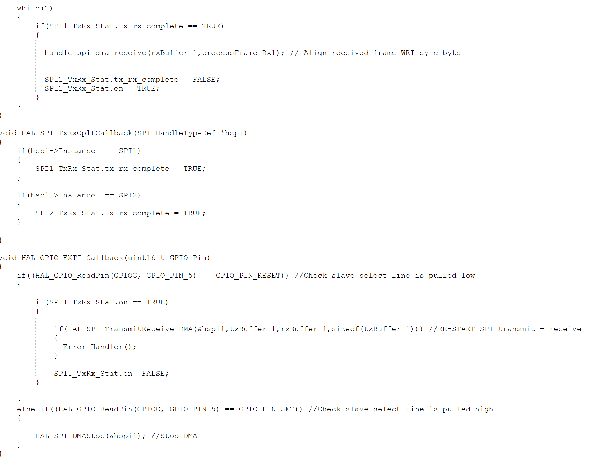 Start Of Dma Spi Slave Transmission Frame Is Not Stmicroelectronics Community 