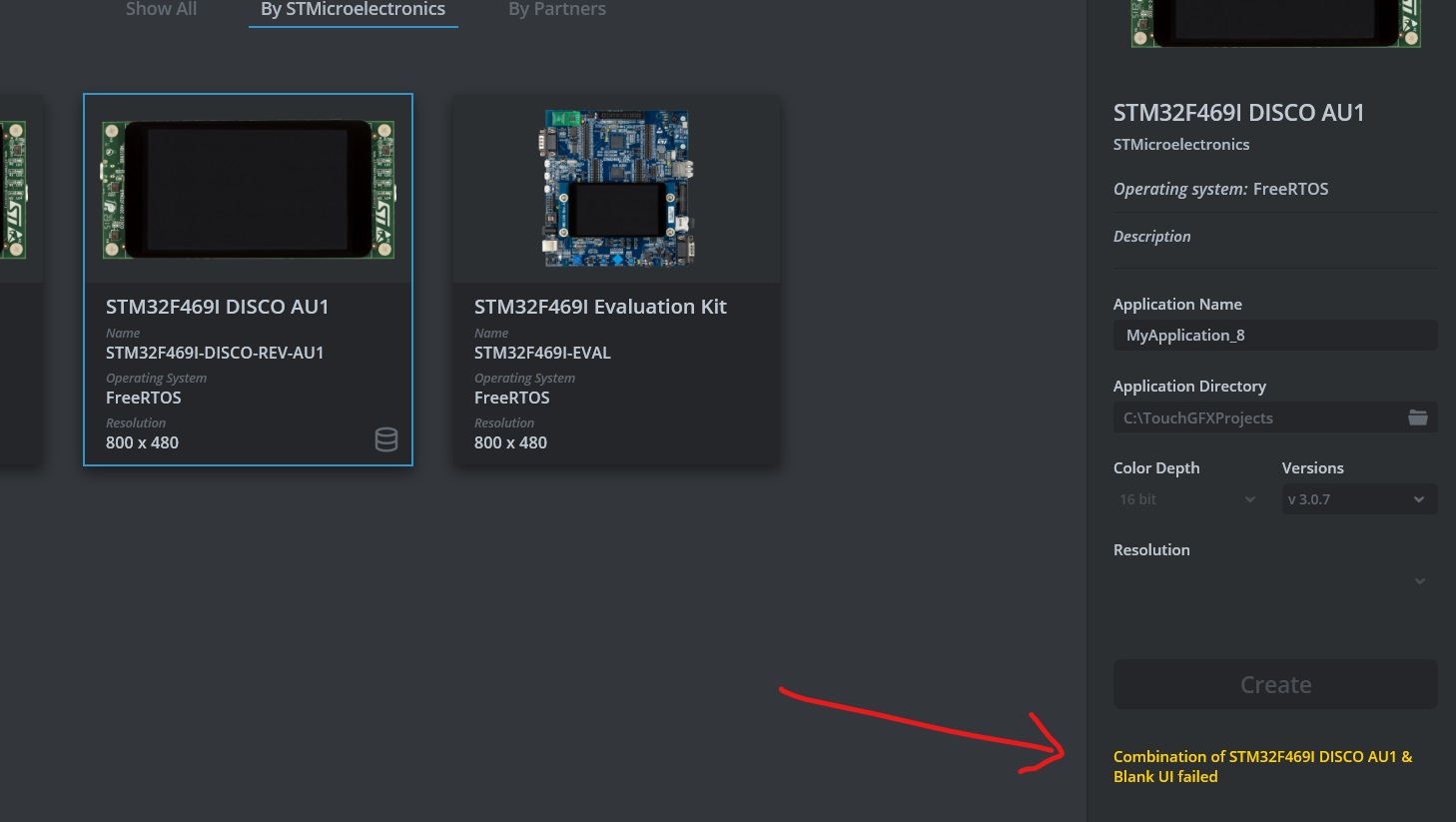 Solved Cant Create A Project In Touchgfx Designer For A Stmicroelectronics Community
