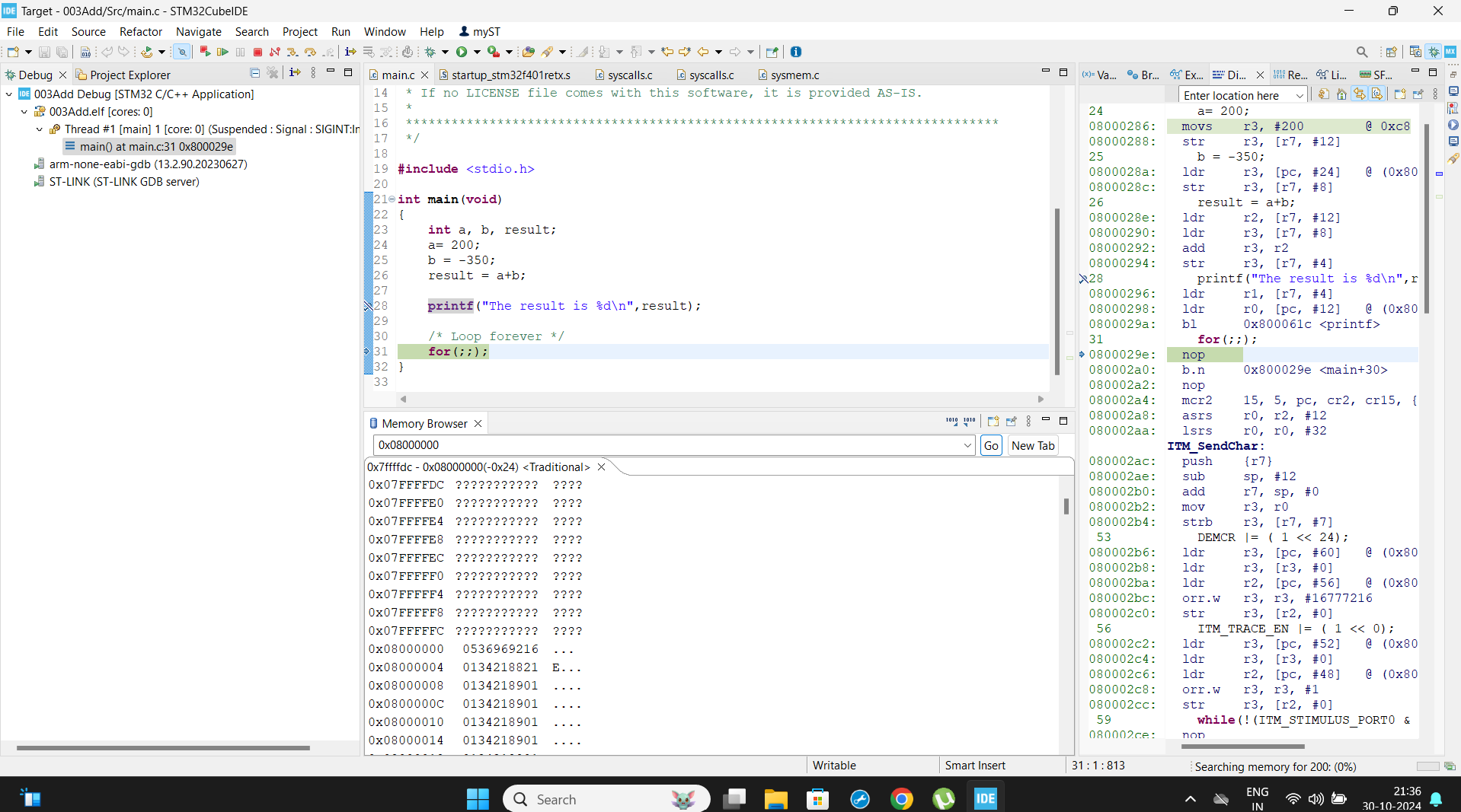 Solved In Memory Browser All I See Is For Stm32f40