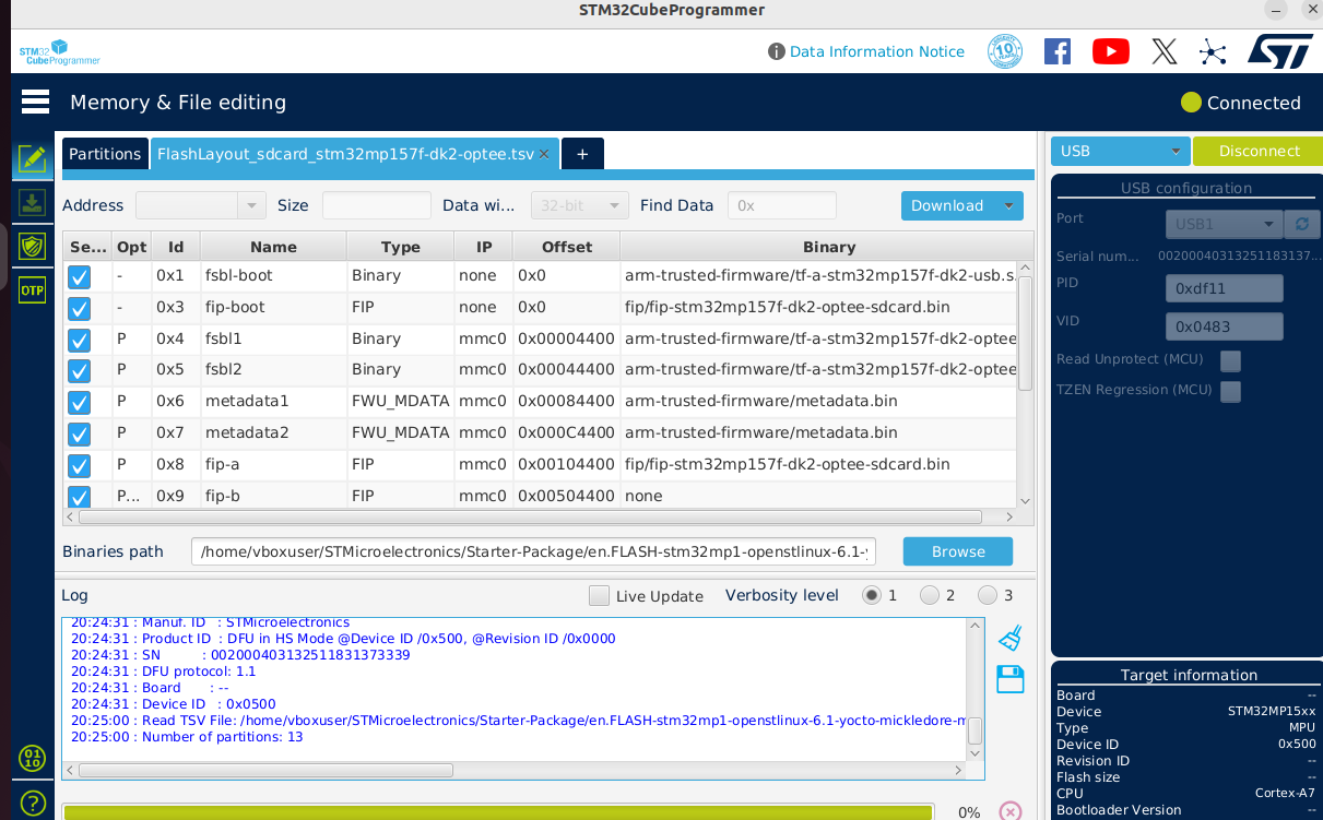 Solved: STM32MPU157F-DK2 flash process fails after partiti... - STMicroelectronics Community