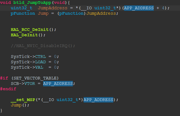 IAP Jump to application not working - STMicroelectronics Community