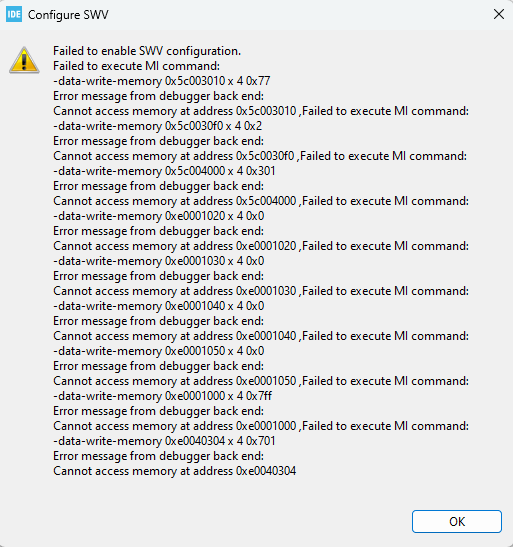 Stm32h757 Swo Debug Error Stmicroelectronics Community