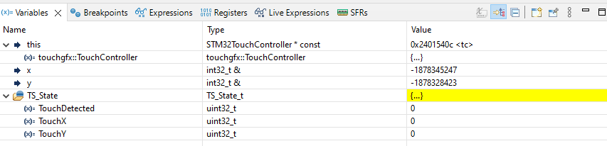 HardFault_Handler when trying to add touch functio... - STMicroelectronics Community