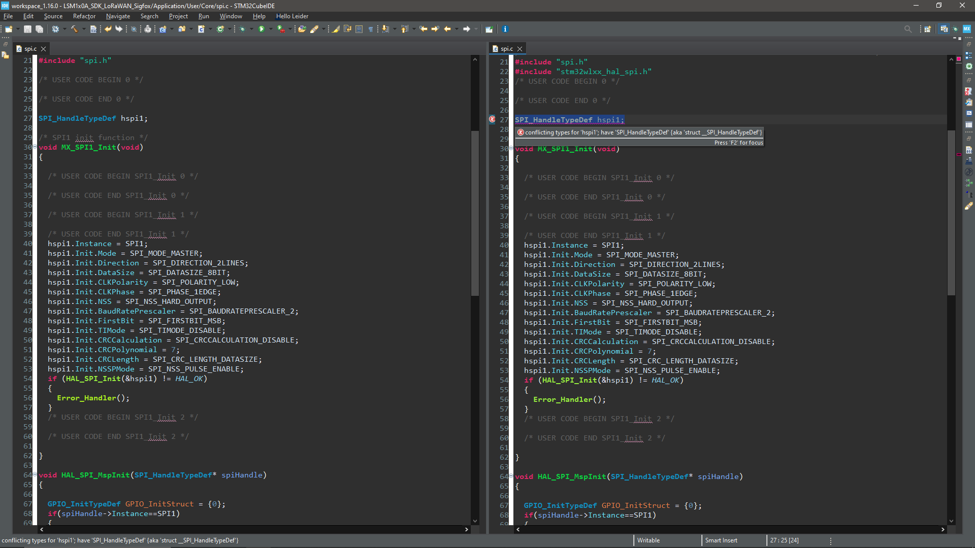 Solved Enabling Peripherals For Spi Communication In Seon Stmicroelectronics Community