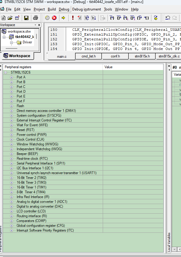 Solved: stm8l uart1 works but uart2 doesn't work - STMicroelectronics Community