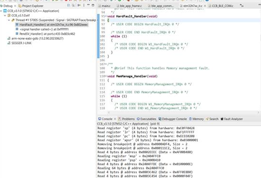 Getting Hardfault With My Application Stmicroelectronics Community 