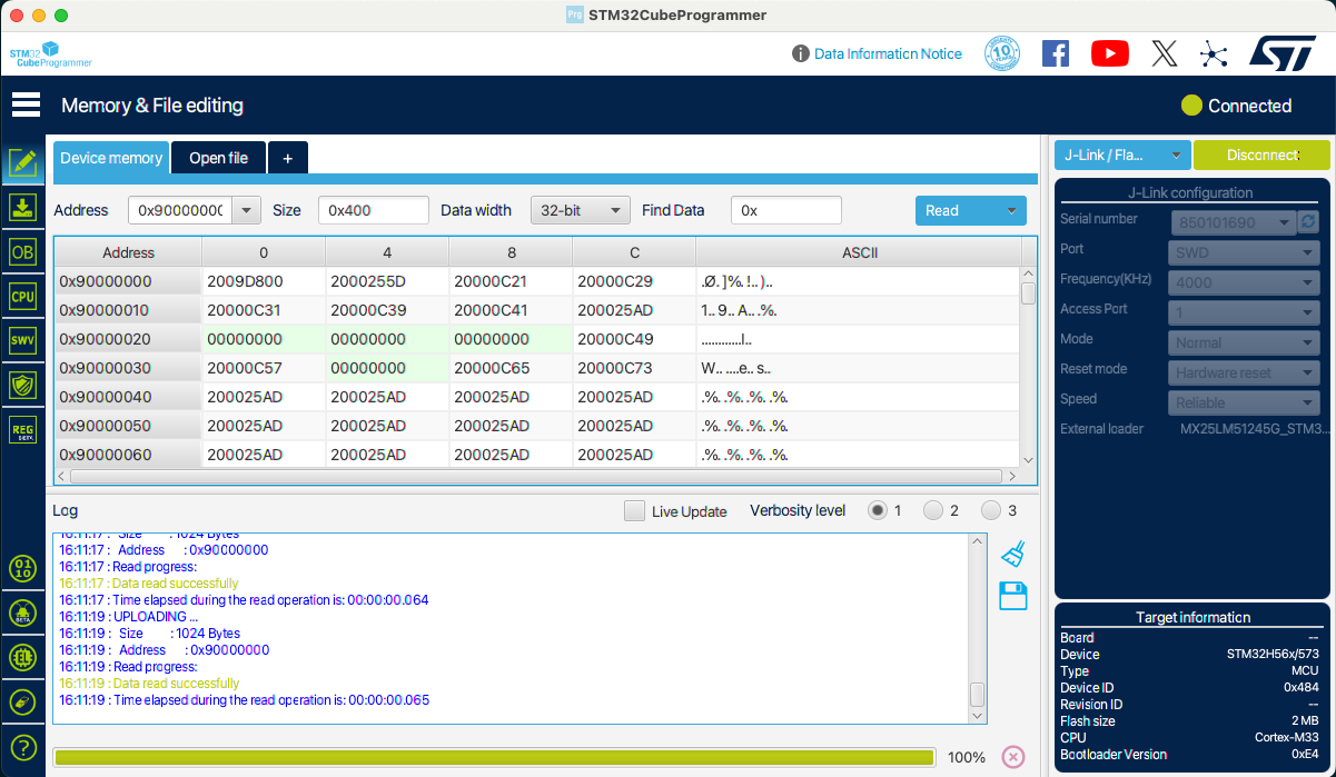 Solved: STM32CubeProgrammer J-Link issue - STMicroelectronics Community