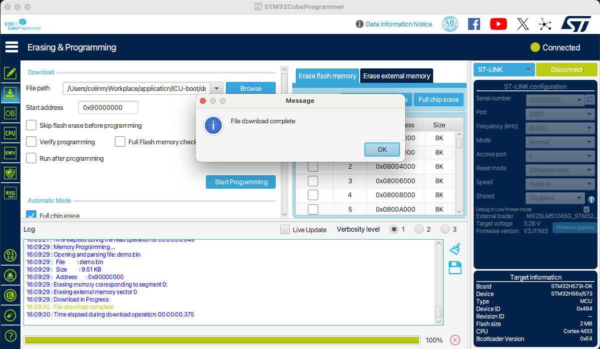 STM32CubeProgrammer J-Link External Loader downloa ...
