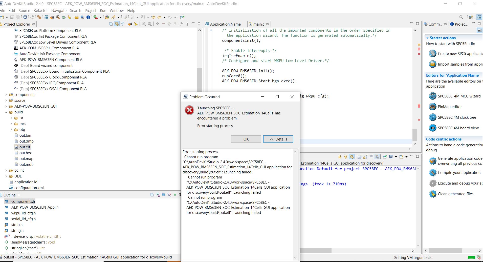 SPC58EC80E5- ISOSPI Launching error - STMicroelectronics Community