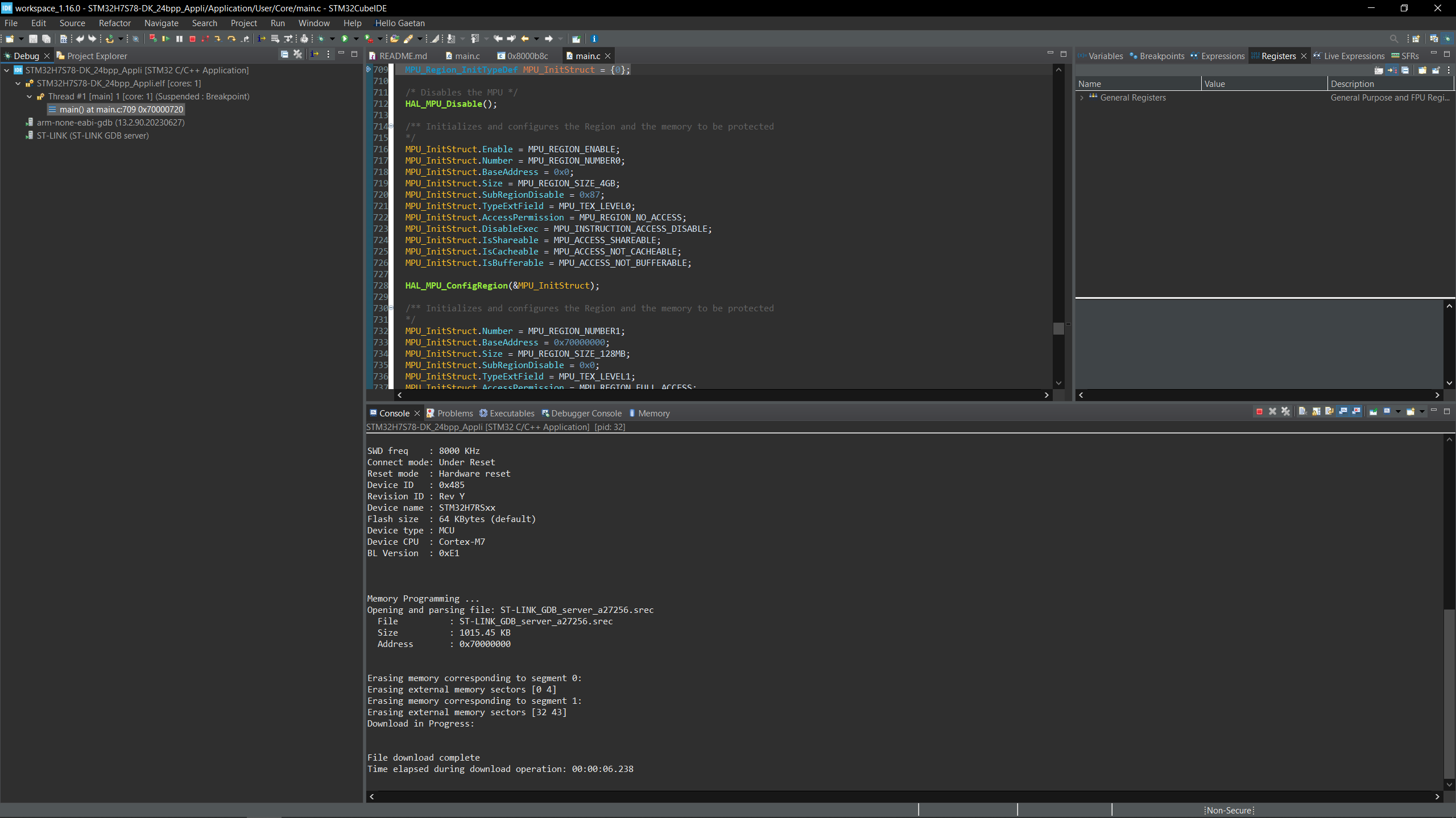 Debug Issue In Stm32h7s78 Dk When I Have Added Ext Stmicroelectronics Community