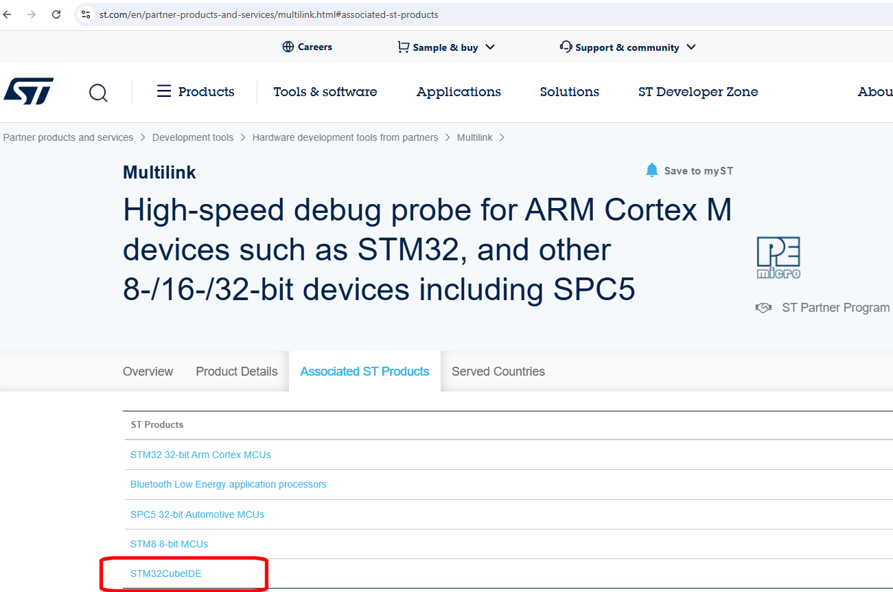 pemicro multilink to read/program STM32 microcontr ...