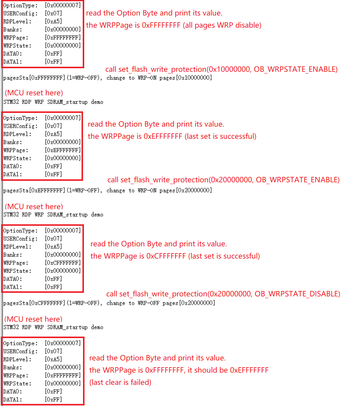 How to clear the specified flash page's WRP? - STMicroelectronics Community