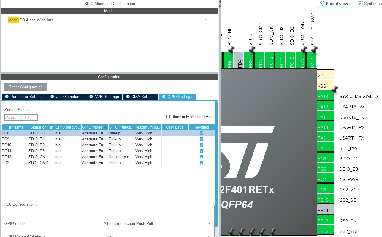 STM32F401RE: failed to mound SDcard - STMicroelectronics Community