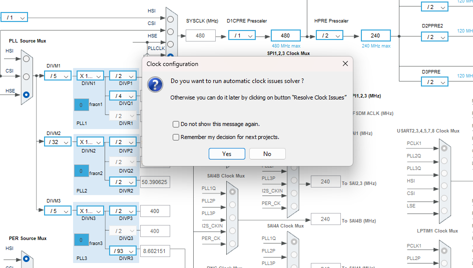 Solved Clock Configuration Setting On Stm32h750b Dk Post