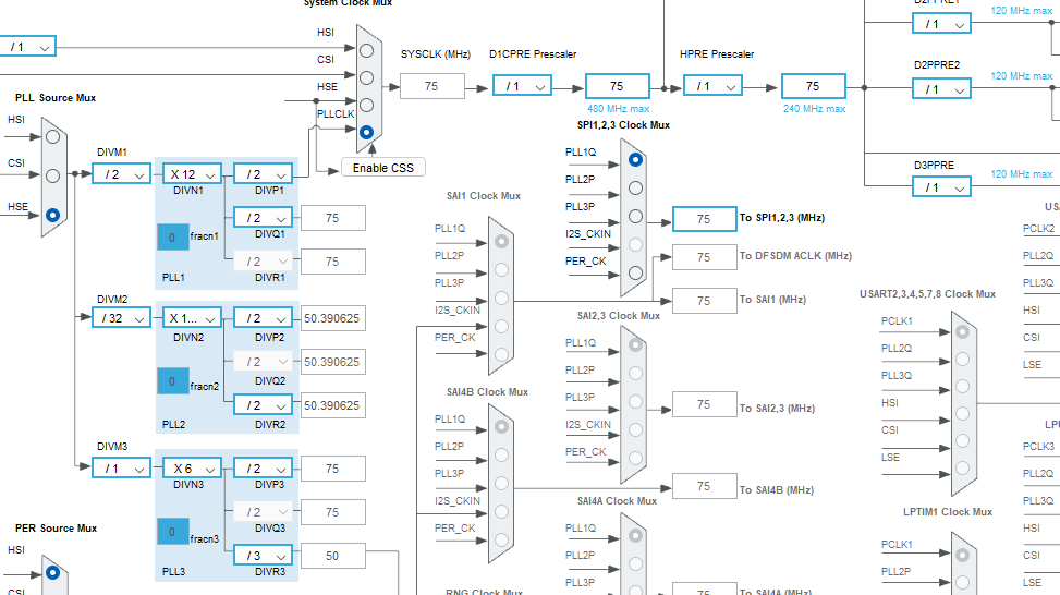 Solved Clock Configuration Setting On Stm32h750b Dk Post