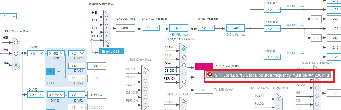 Solved Clock Configuration Setting On Stm32h750b Dk Post Stmicroelectronics Community
