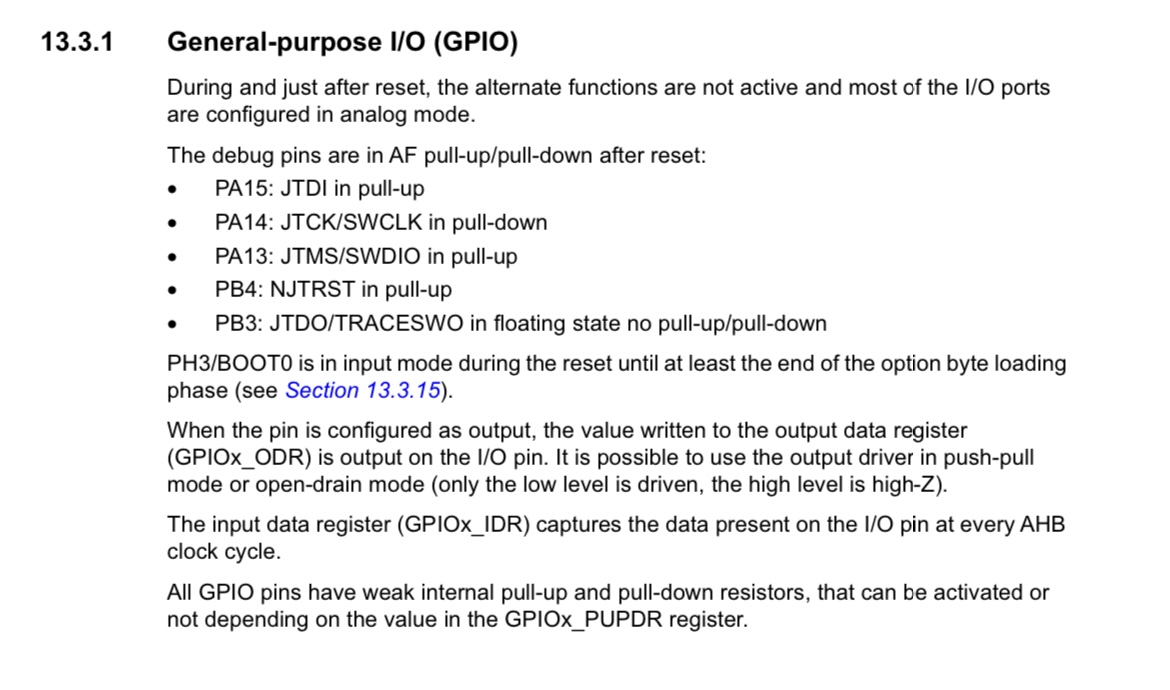 Solved: Using SWD pins as GPIO - STMicroelectronics Community
