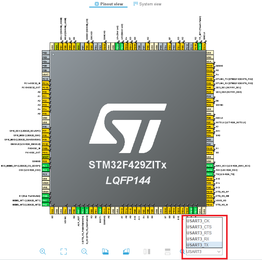 Solved: USART3 selection disabled in CubeMx - STMicroelectronics Community