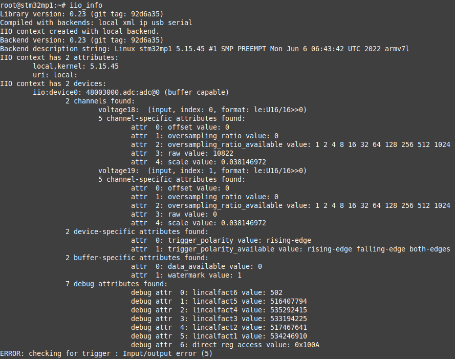 Solved Stm32mp157f Dk2 Iio Info Error Stmicroelectronics Community