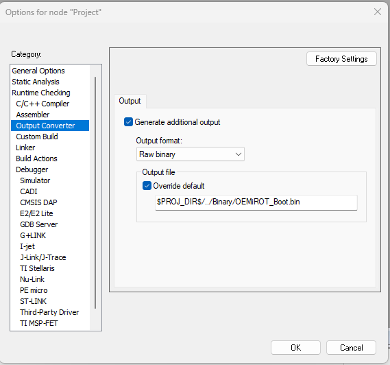 Solved: OEMiROT_BOOT project compilation in STM32H563 - STMicroelectronics Community