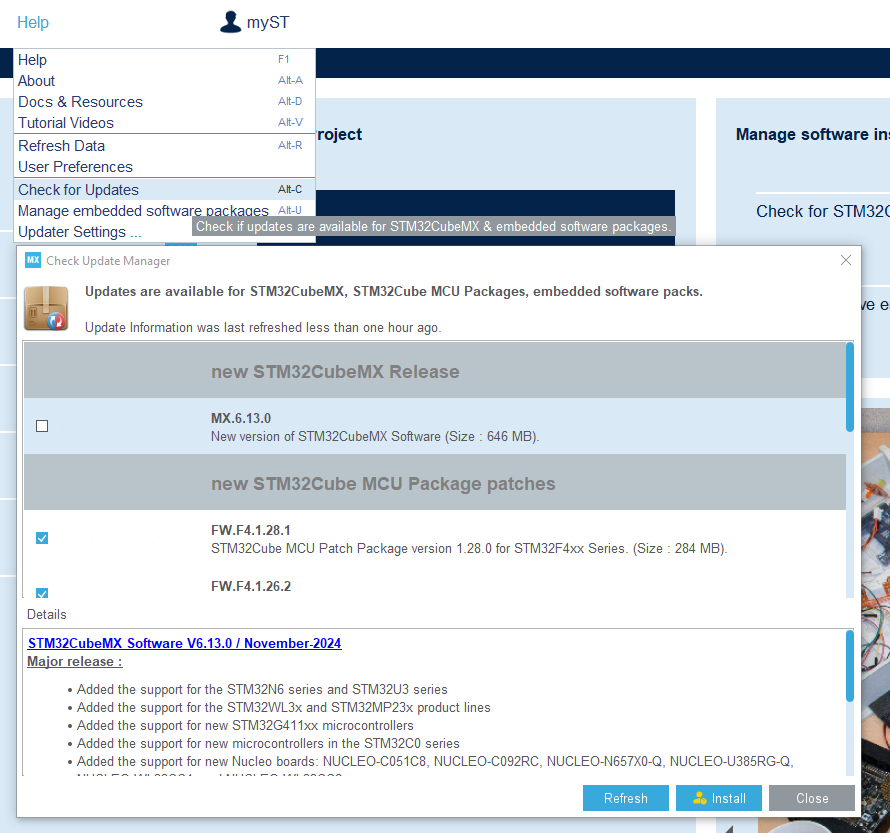 STM32CubeIDE reduce categories table - STMicroelectronics Community