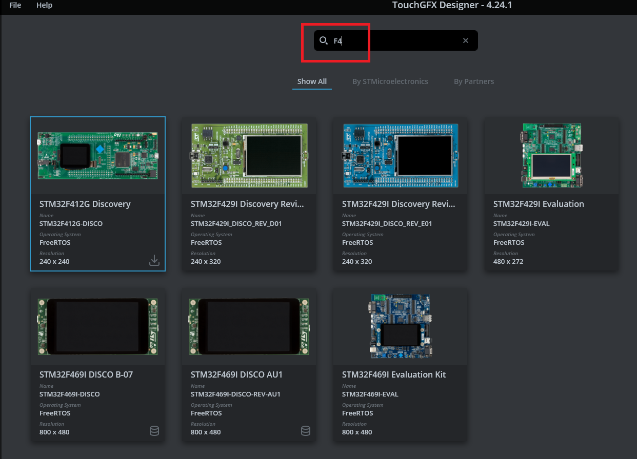 Solved: STM32F413 disco board with Touch GFX - STMicroelectronics Community