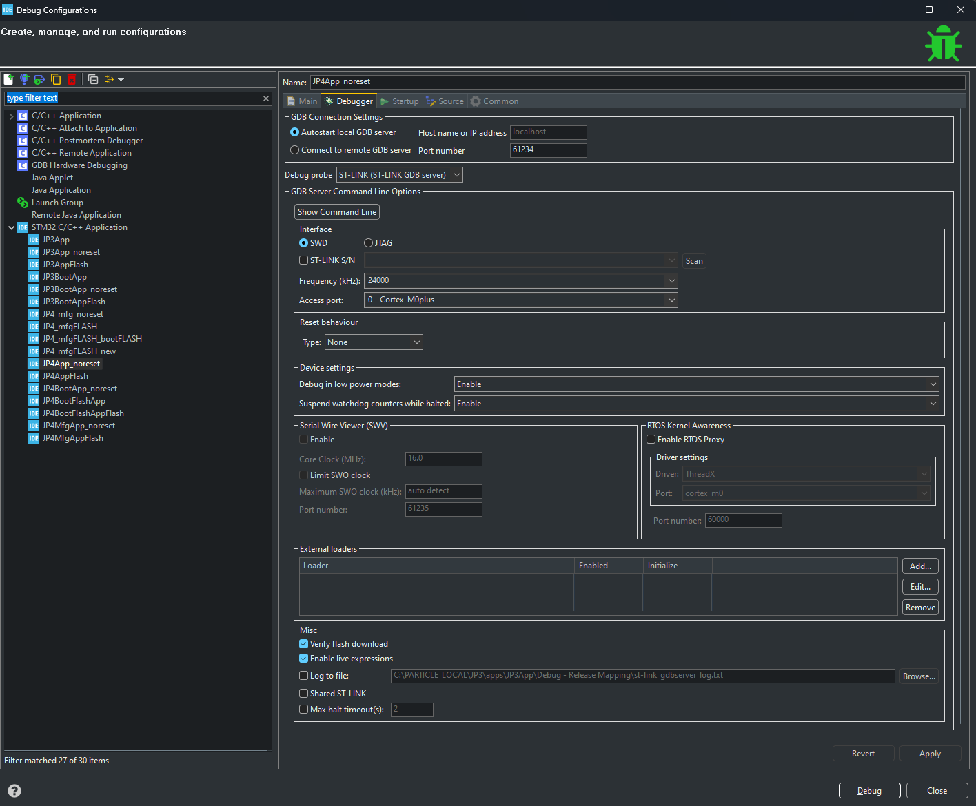 Start Debug Session With Gdb Server In Persistent Stmicroelectronics Community