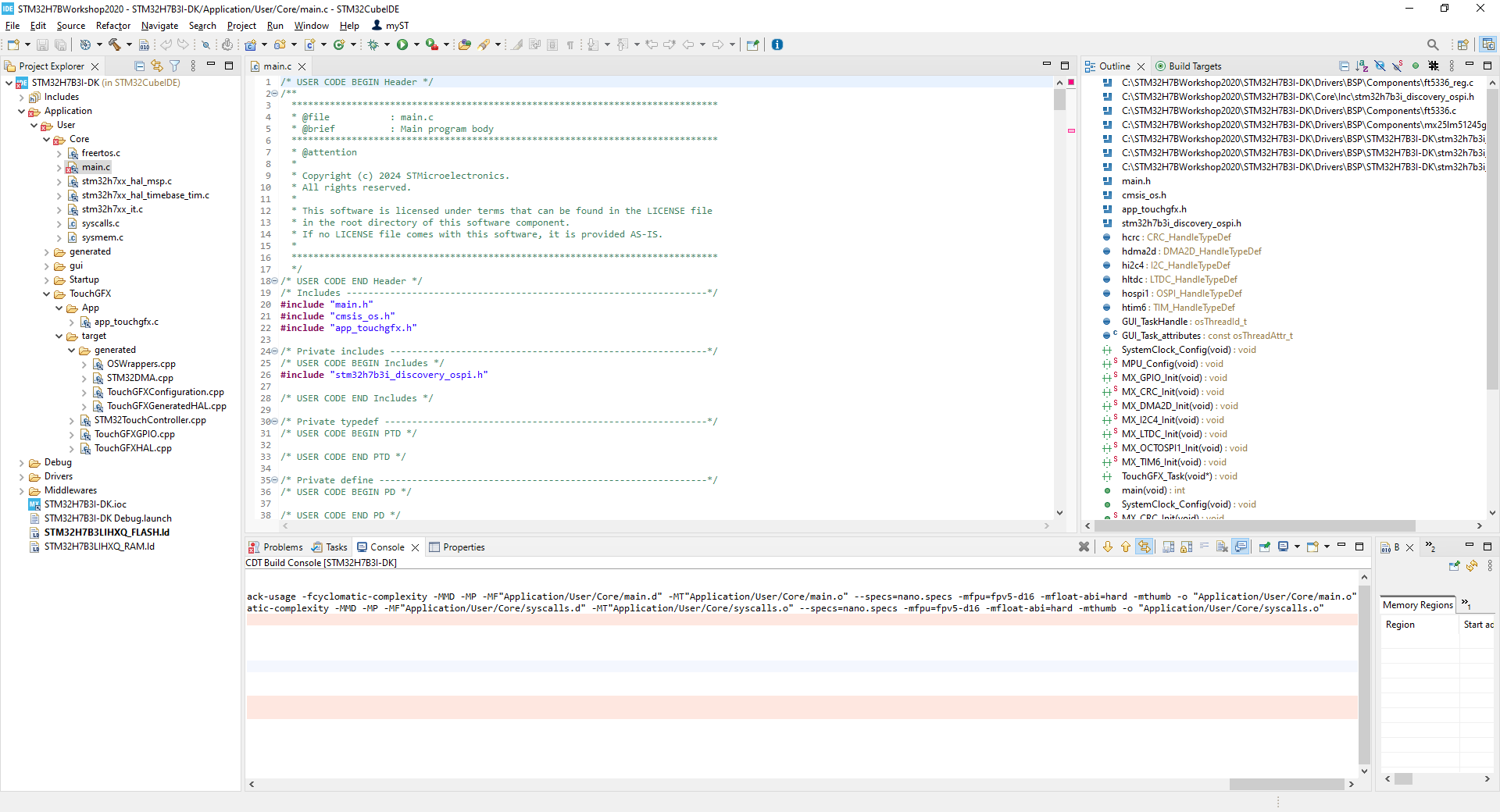STM32H7B3I-DK__Build Errors__MX_I2C4_Init__have vo... - STMicroelectronics Community