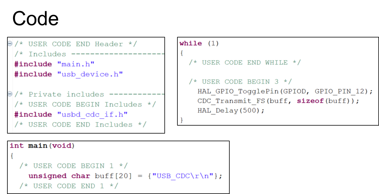 Solved: STM32F407G-DISC1 board USB CDC communication faile ...
