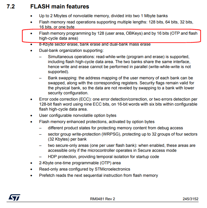 Solved: Flash read / write issue on H5 (H573) => Runs onto... - STMicroelectronics Community