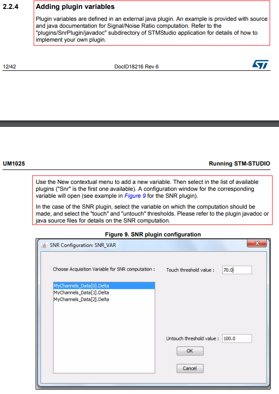 SNR plugin configuration - STMicroelectronics Community
