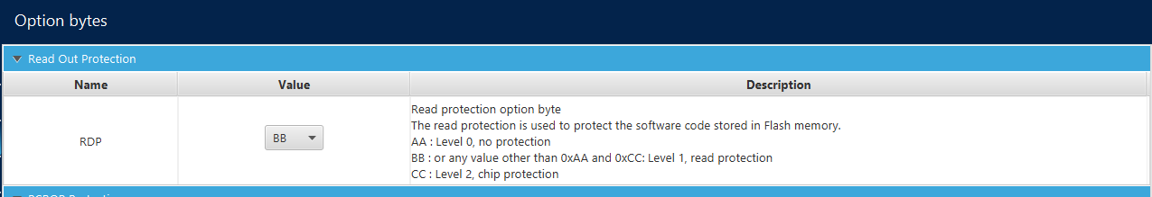 Solved: PCROP Not disabled after RDP Regression, Option ch... - STMicroelectronics Community