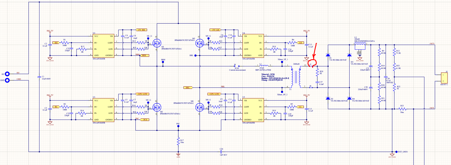 STGAP2SMTR using we design phase shift full bridge... - STMicroelectronics Community