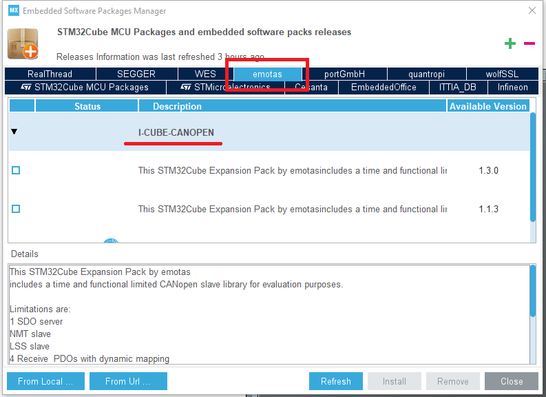 Solved: STM32H745BIT3 - FDCAN - emotas software stack - STMicroelectronics Community