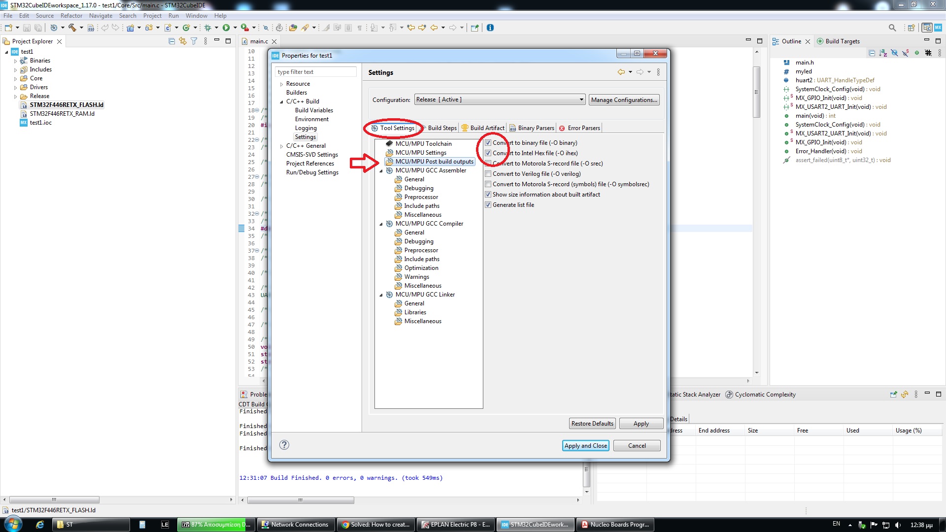 Solved How To Create Hex Or Bin File For Separate Flashin Stmicroelectronics Community