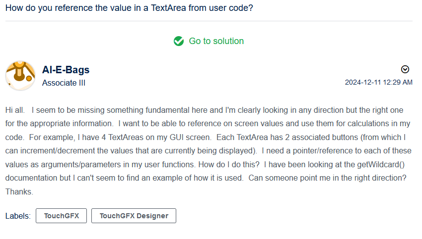 Solved: How do you reference the value in a TextArea from ... - STMicroelectronics Community