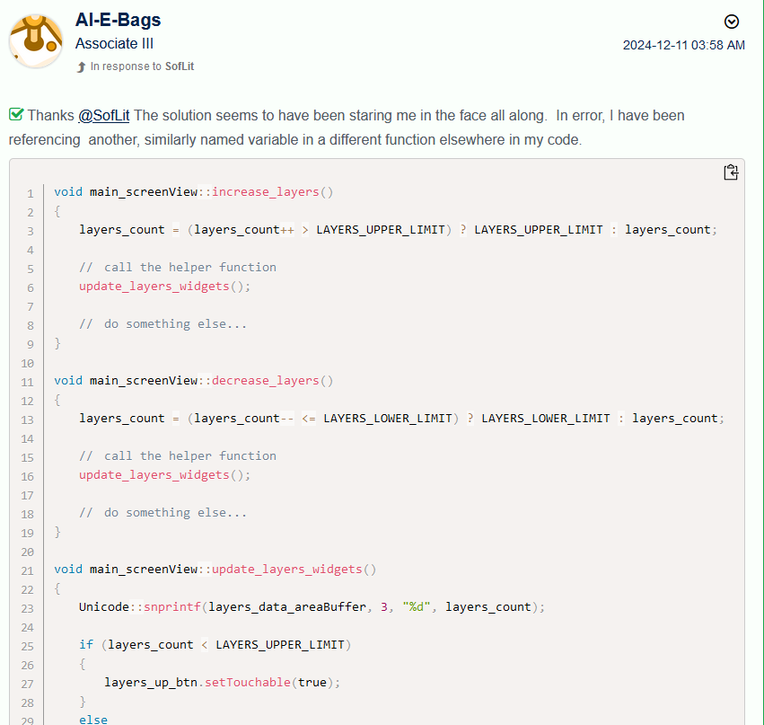 Solved: How do you reference the value in a TextArea from ... - STMicroelectronics Community