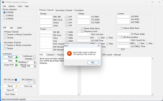 STPM32 ''Read buffer length insufficient. The oper... - STMicroelectronics Community