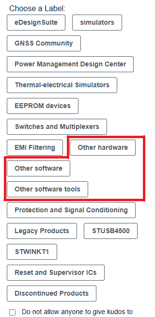 Solved: Review Labels in 'Others: hardware and software' - STMicroelectronics Community